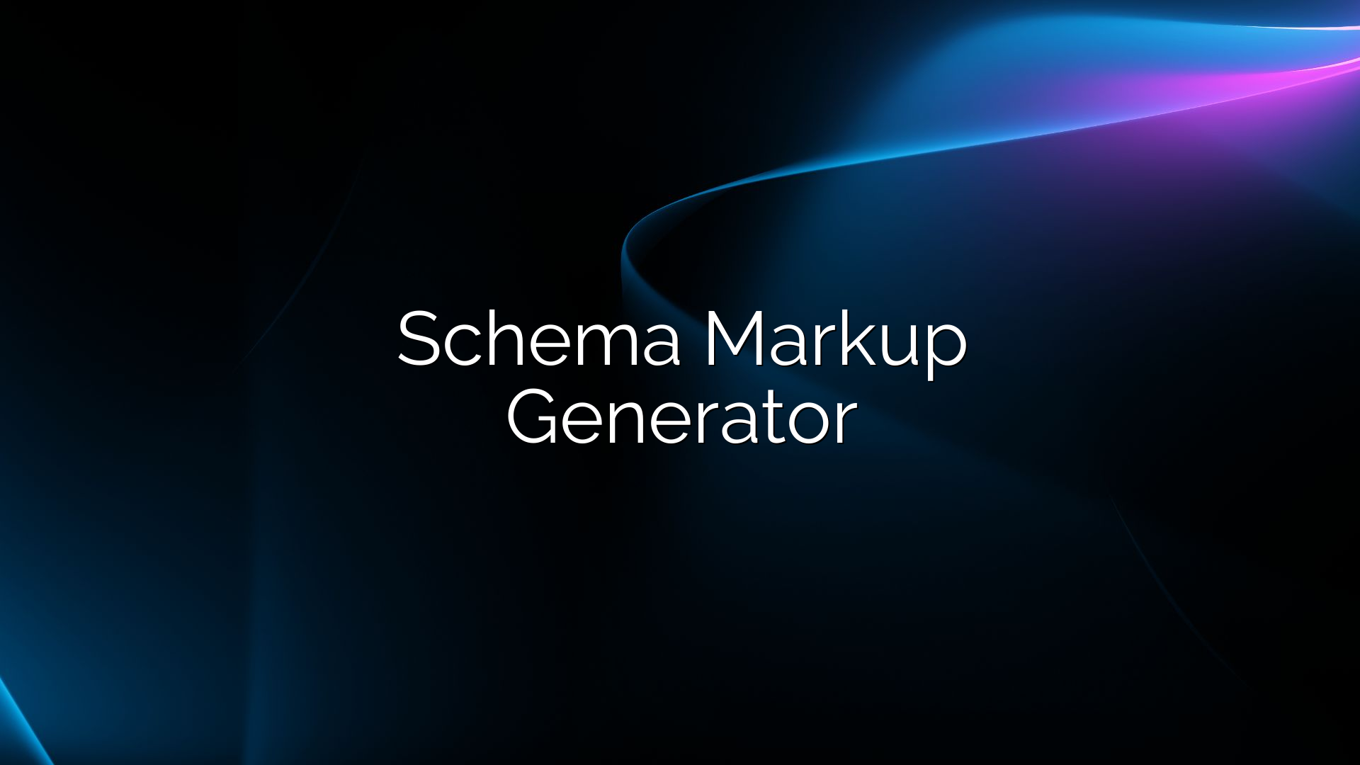 Schema Markup Generator | Create Rich Snippet Markup | W3 Toolkit